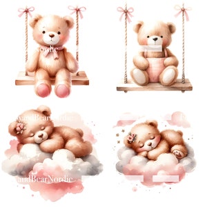 Watercolor Teddy Bear Clipart Cute Teddy Bear Clip Art Teddy Bear PNG ...