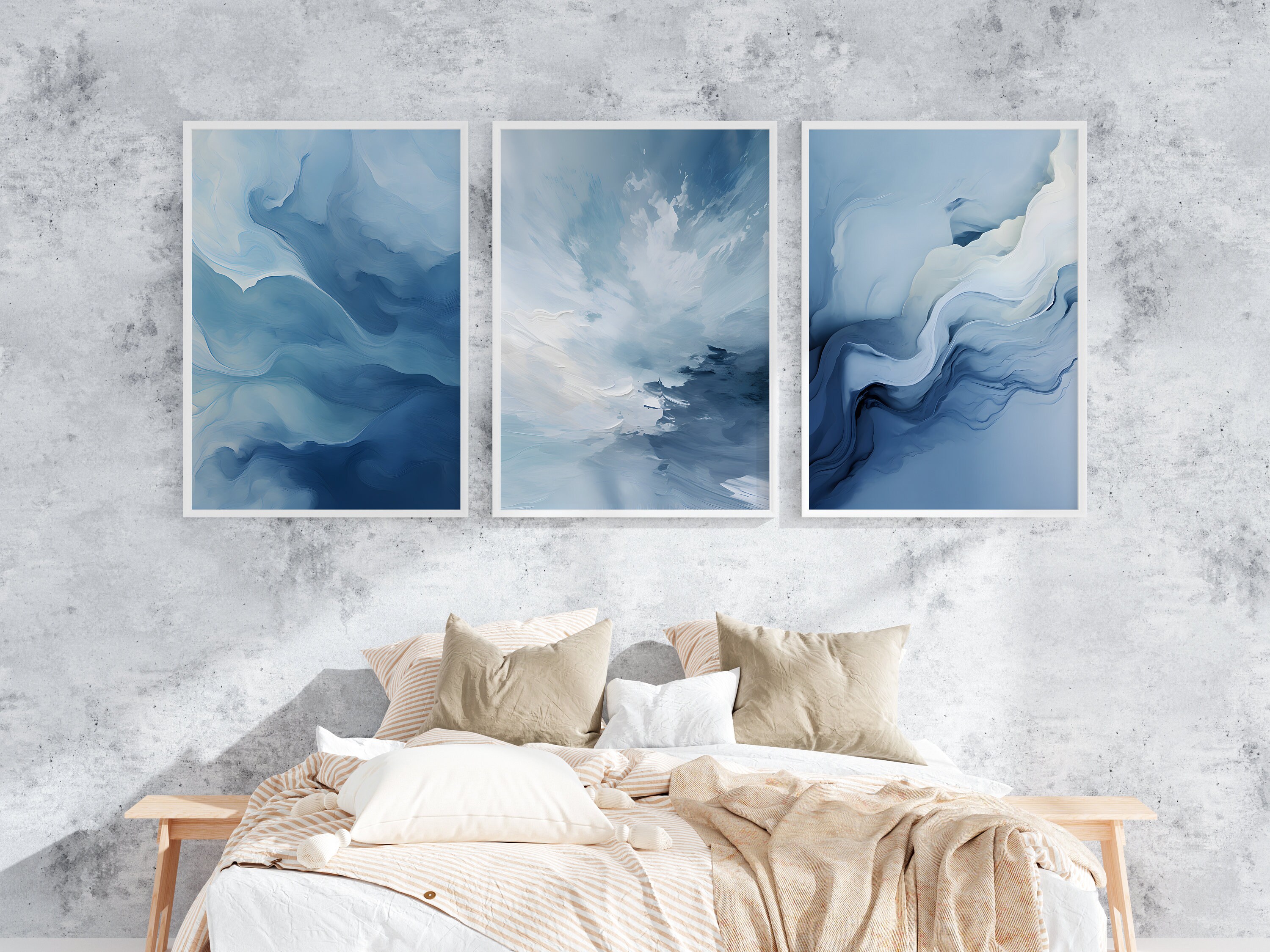 Light Blue Abstract Wall Art Printable Wall Art Sky Blue - Etsy