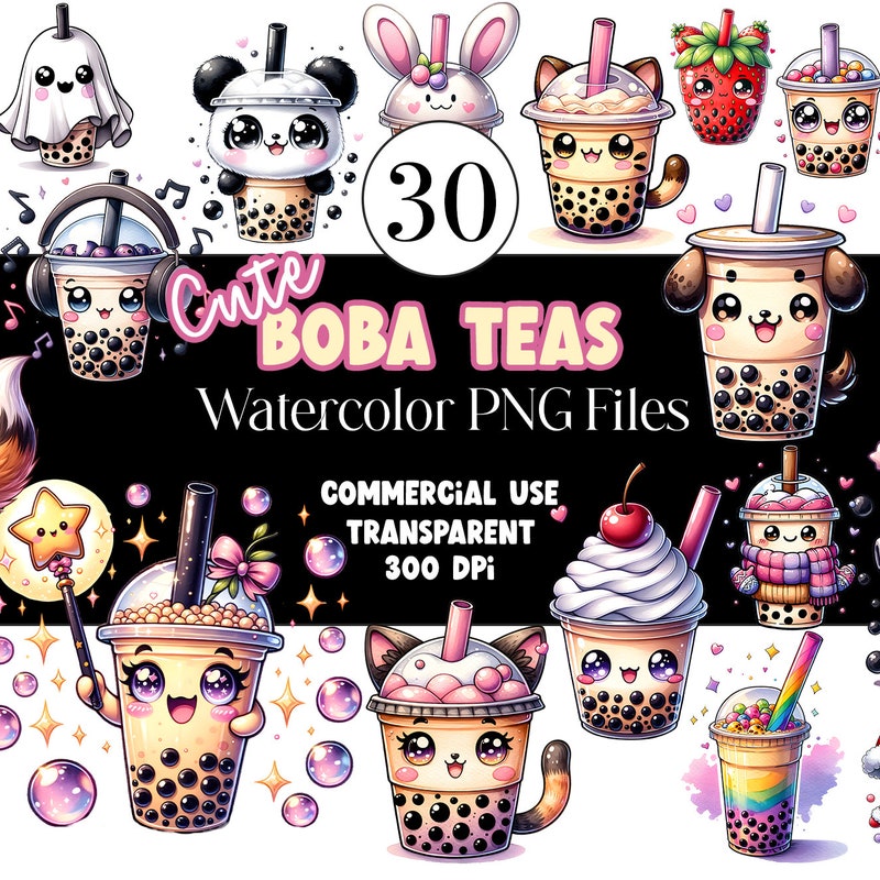 Cute Kawaii Boba Tea - Etsy