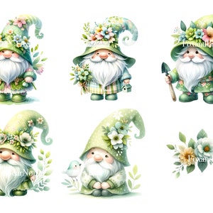 Watercolor Spring Gnome Clipart Pastel Gnome PNG Garden Gnome Clip Art ...