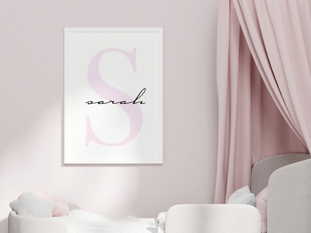 Nursery Decor Custom Name Printable Wall Art Minimalistic Custom Color ...