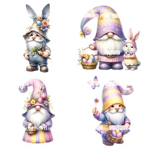 Watercolor Easter Gnomes Clipart PNG Gnome Clip Art Pastel Easter PNG ...