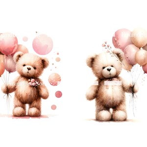 Watercolor Teddy Bear Clipart Cute Teddy Bear Clip Art Teddy Bear PNG ...