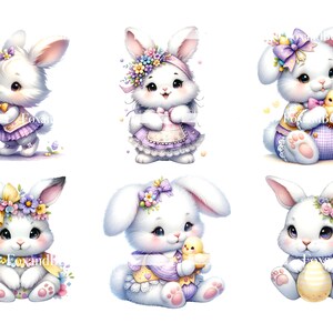 Watercolor Easter Bunny PNG Rabbit Bunny Clipart Pastel Easter PNG ...