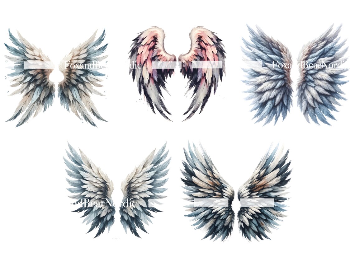 Watercolor Angel Wings PNG in Loving Memory Rest in Peace PNG Heaven ...
