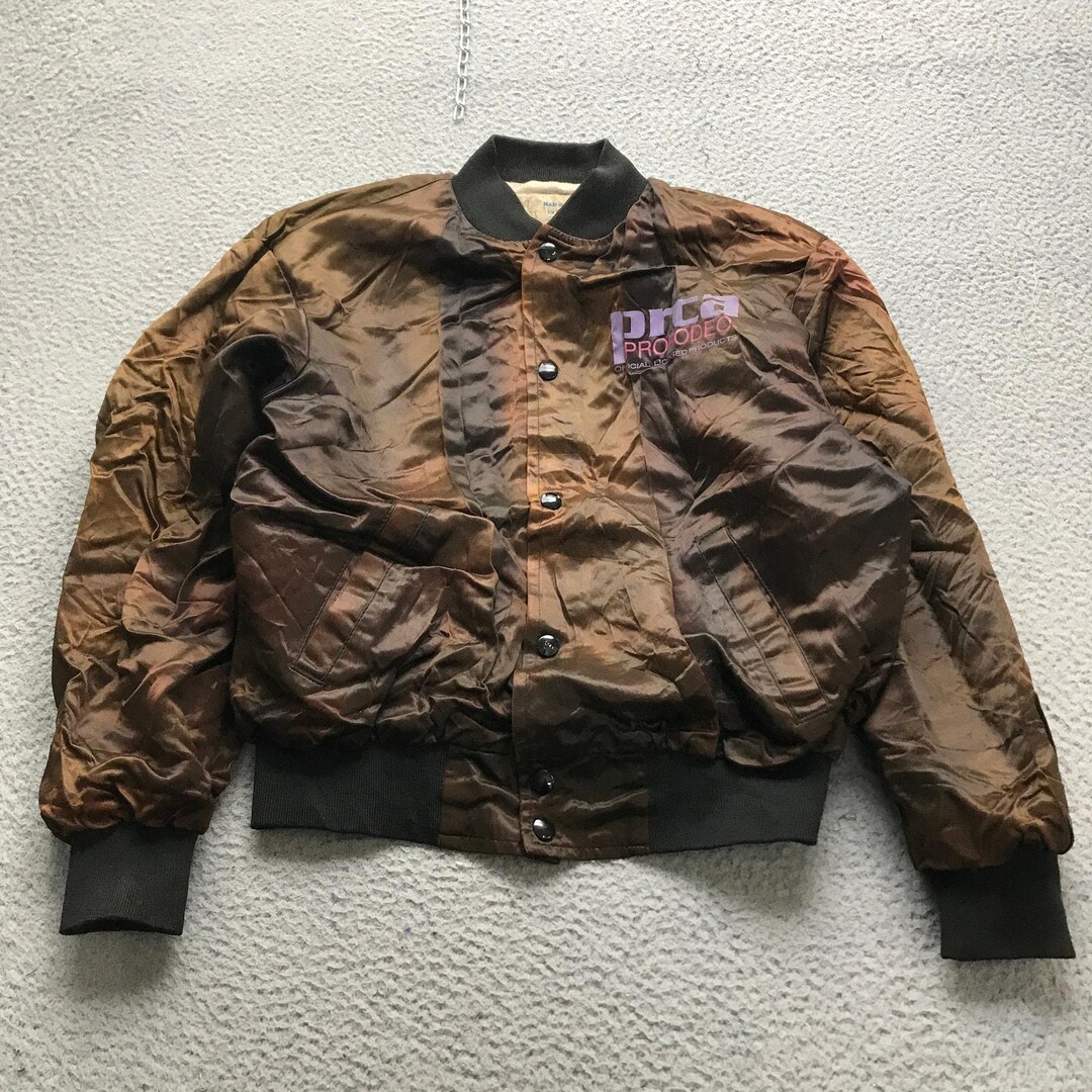 Vintage PRCA Pro Rodeo Satin Bomber Flight Jacket Men Medium M Long ...
