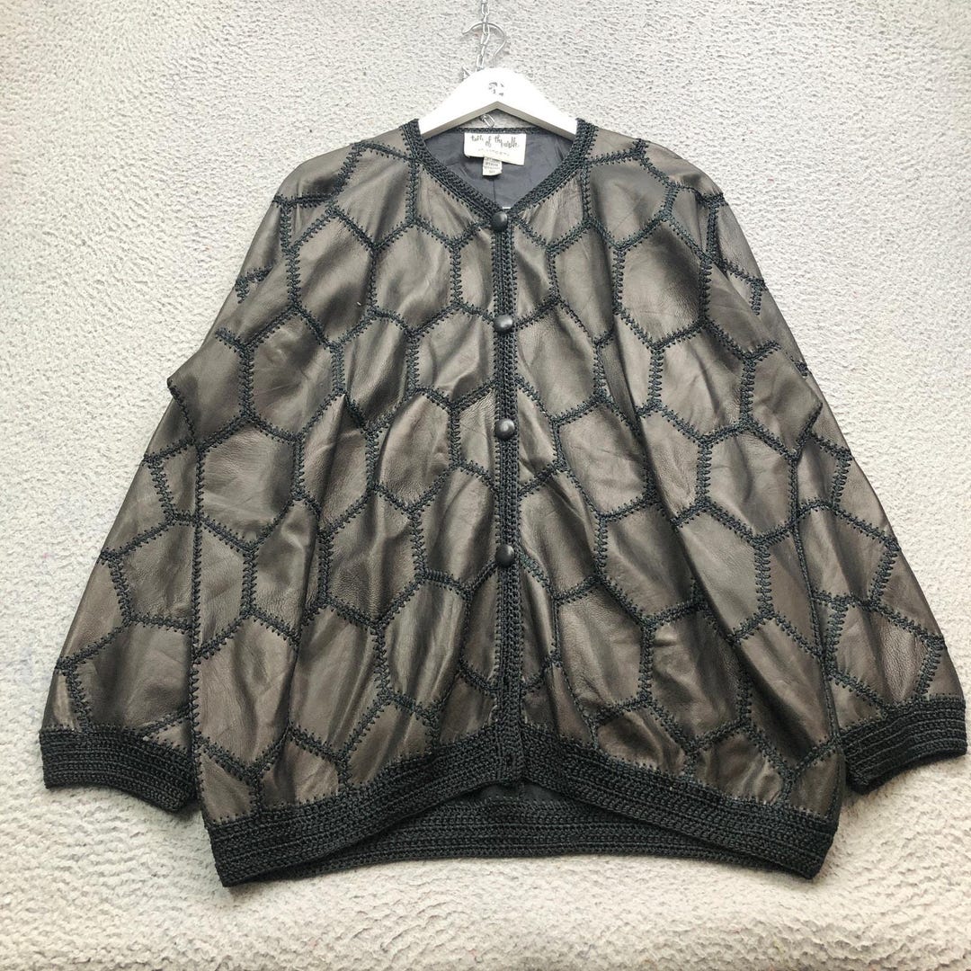 Talk of the Walk Atlantic City Lined Leather Jacket Womens XL Patchwork ...