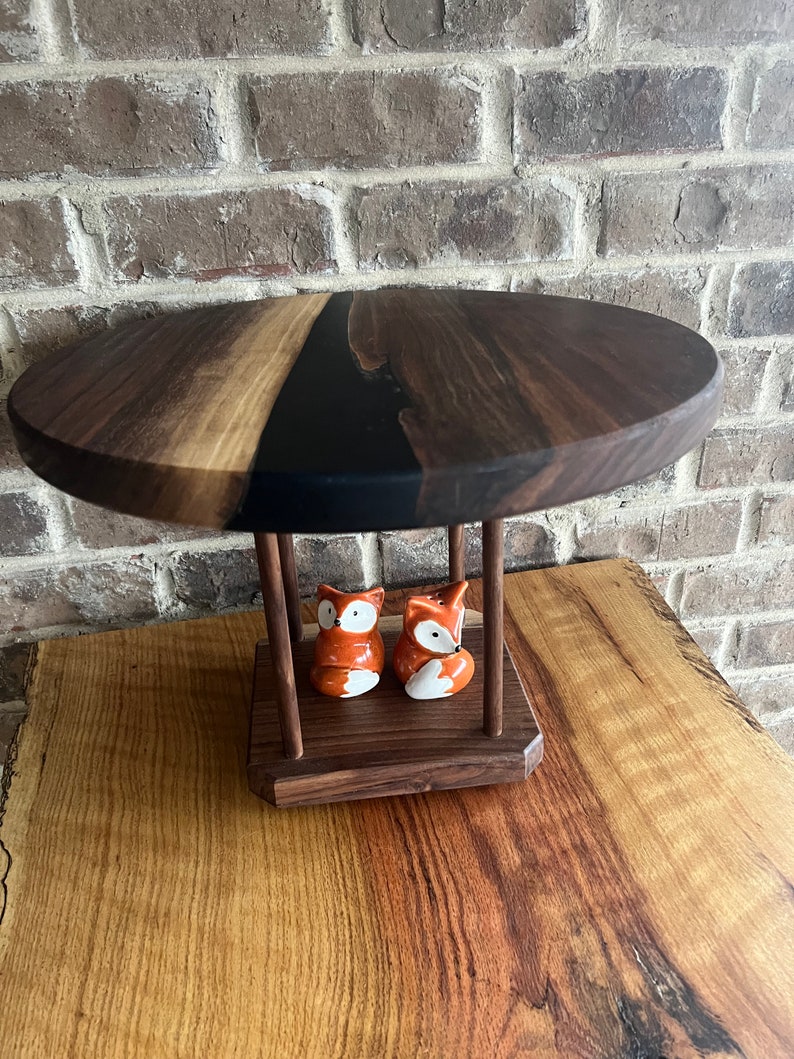 Pizza Riser Food Display Epoxy River and Walnut - Etsy