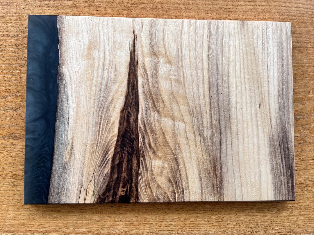 Hackberry and Epoxy Resin Live Edge Cutting Board/serving Board ...