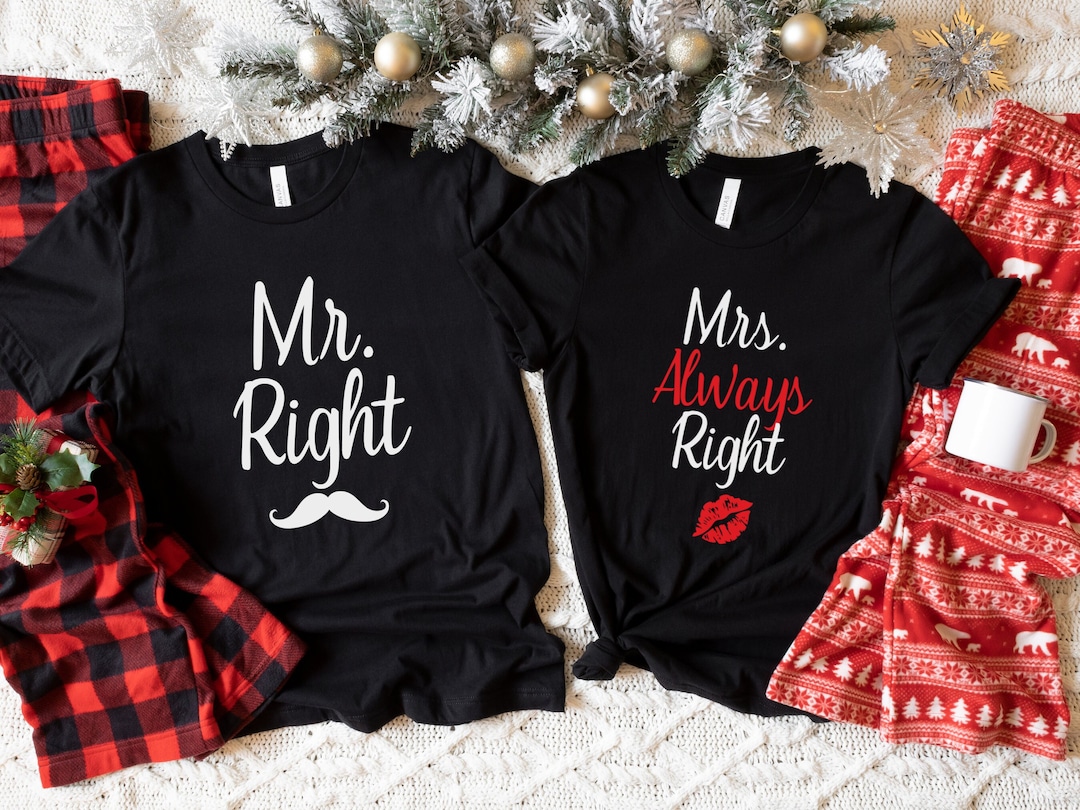 Mr and Mrs Pjs, Couples Pajamas, His and Her Shirts, Couple Outfit ...