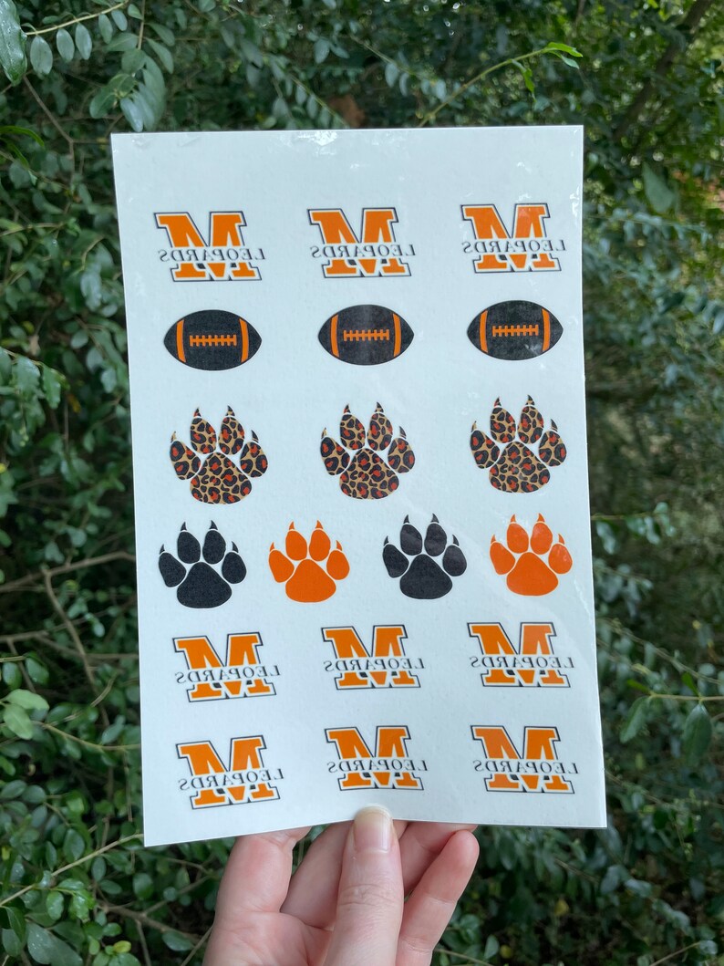 Custom School Spirit Tattoos Temporary Tatsyour Mascot Your - Etsy