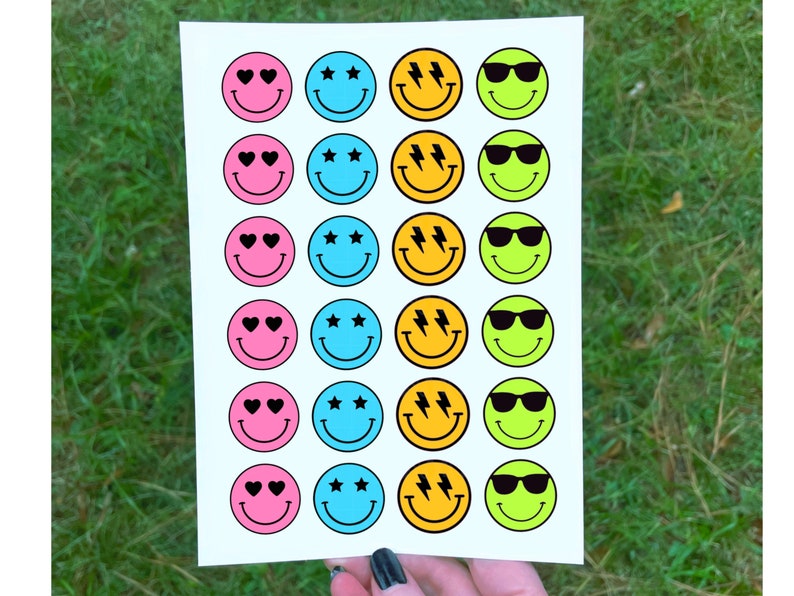 24 Smiley Tattoos, Temporary Tattoos, Party Tattoos, Smiley Face ...