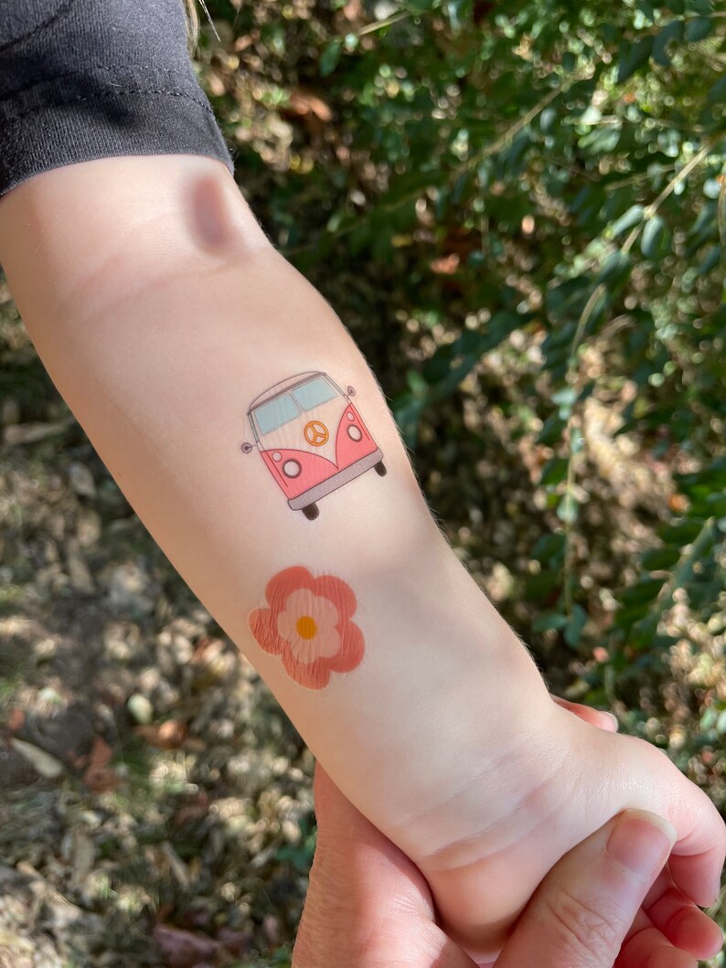 Groovy Temporary Tattoo Sheet Hippie Tattoos Boho Party - Etsy