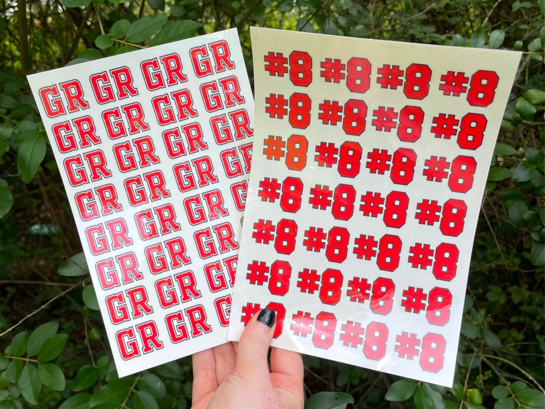 Custom Spirit Tattoos, Varsity Letter or Number, Choose Your Colors - Etsy
