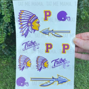 Custom School Spirit Tattoos Temporary Tatsyour Mascot Your - Etsy