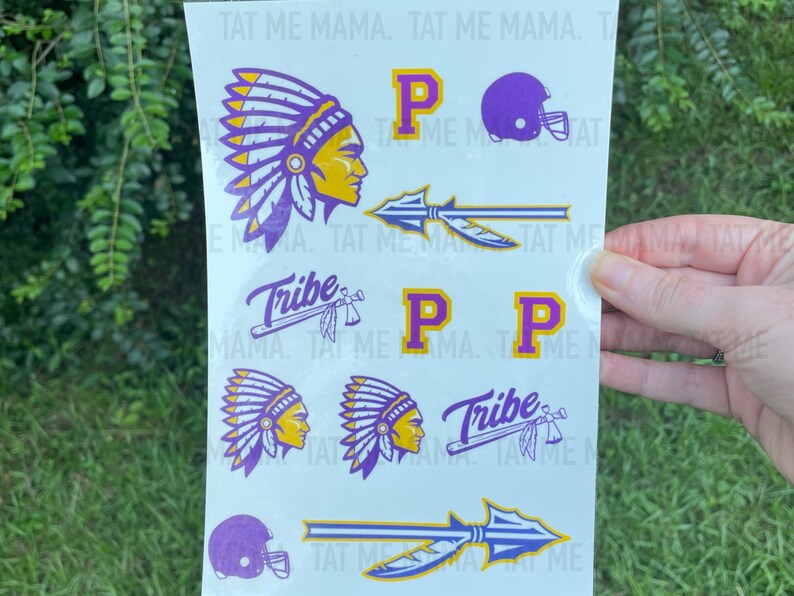 Custom School Spirit Tattoos Temporary Tatsyour Mascot Your - Etsy