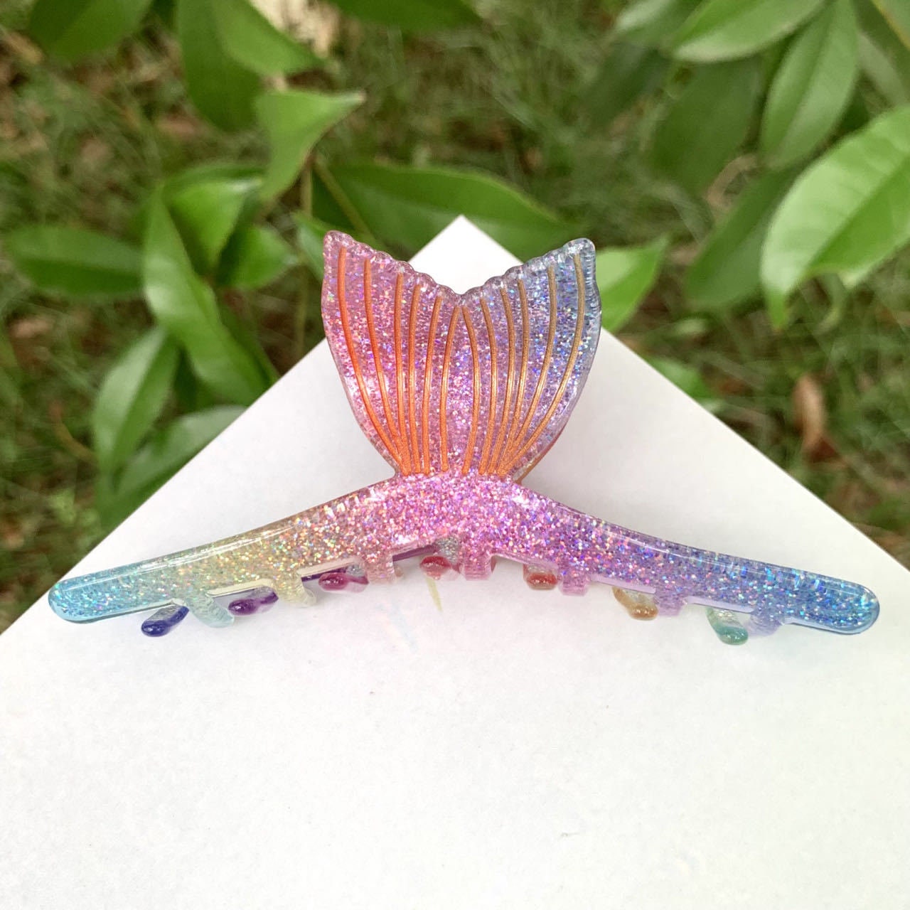 Mermaid Tail Hair Claw Fish Tail Hair Clip Siren Hair Claw Acrylic Hair ...