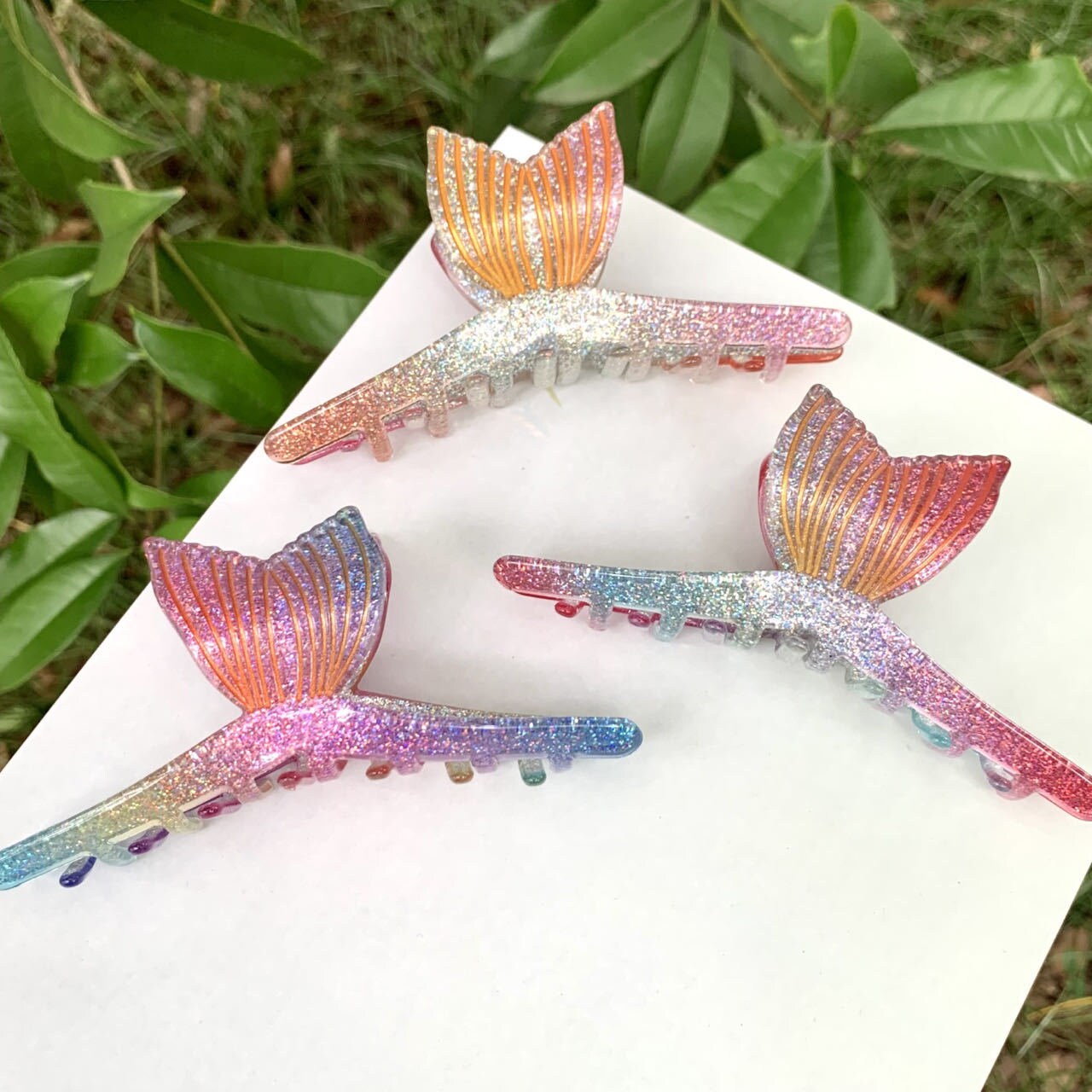 Mermaid Tail Hair Claw Fish Tail Hair Clip Siren Hair Claw Acrylic Hair ...