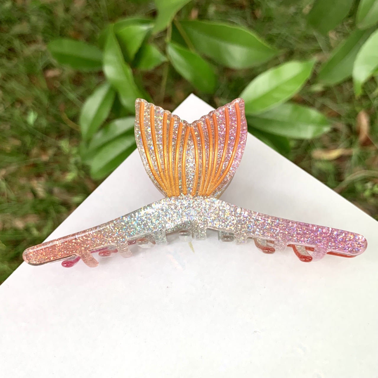 Mermaid Tail Hair Claw Fish Tail Hair Clip Siren Hair Claw Acrylic Hair ...