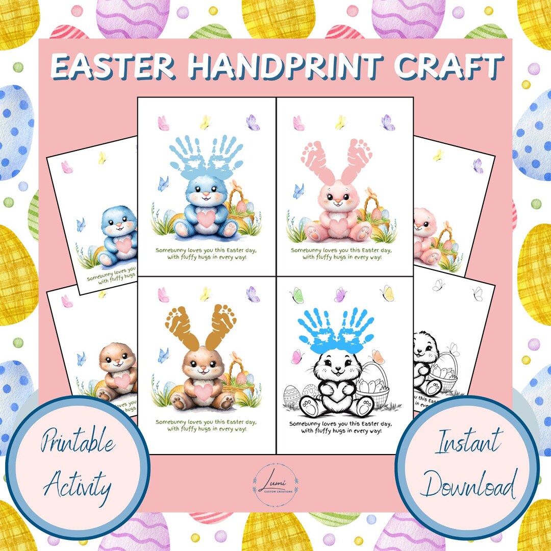Easter Bunny Baby Toddler Children Handprint Footprint Art Spring ...