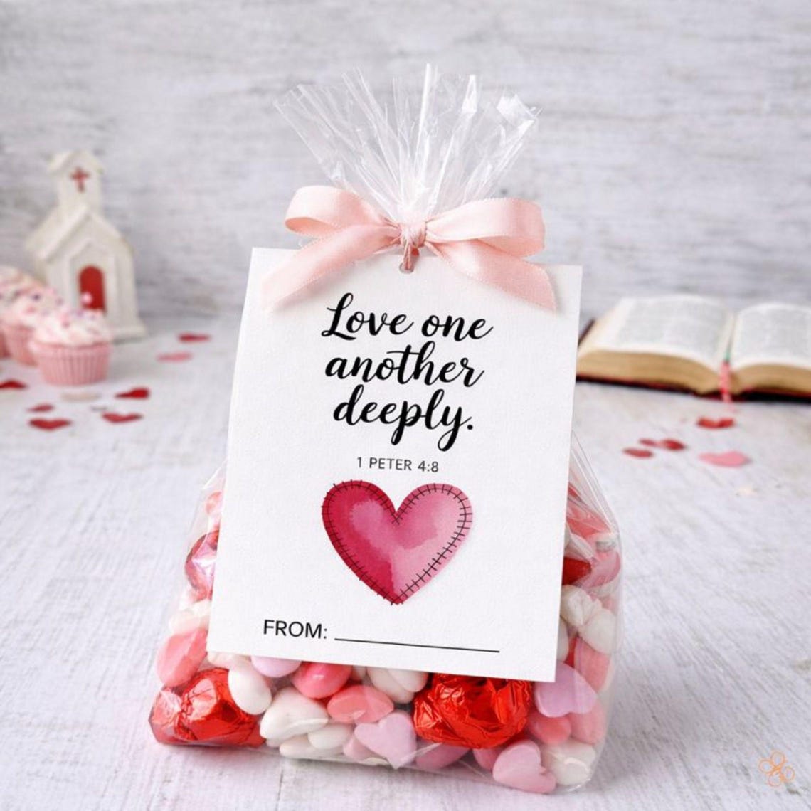 8 Faith-based Scripture Valentine's Cards, Printable Treat Cards With ...