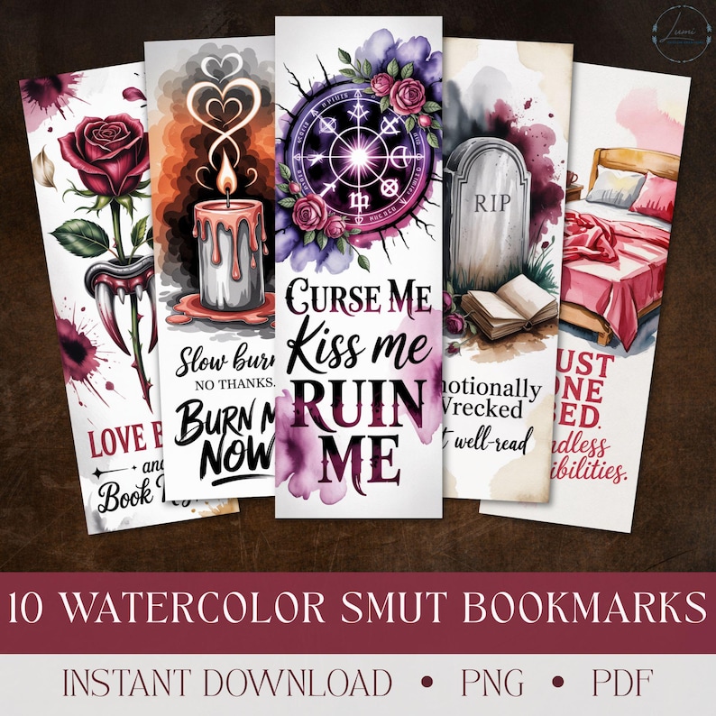 Smut Bookmark PNG, Spicy Book Lover Printable Pdf, Romantasy ...