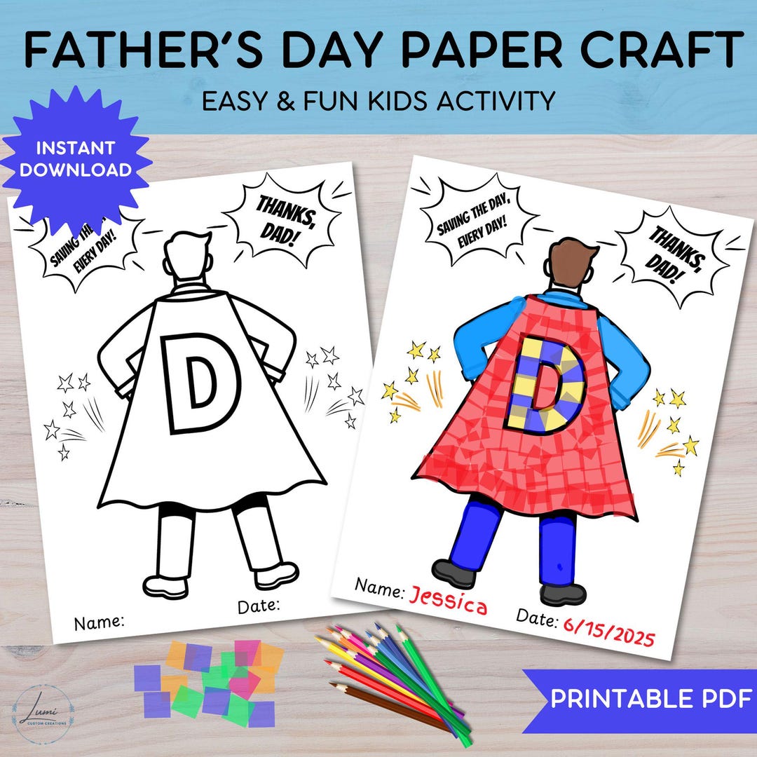 Fathers Day Paper Craft Activity Download, Daycare Church Classroom ...