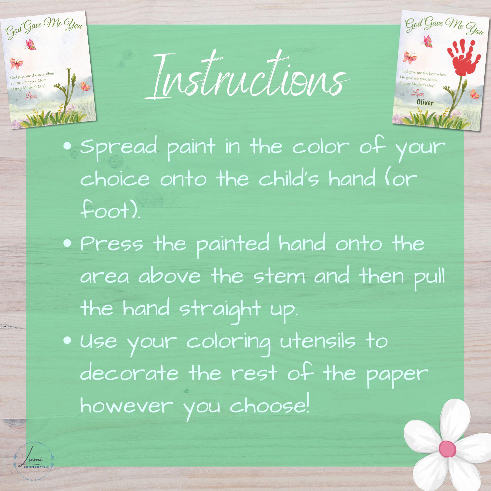 Mother's Day Baby Toddler Children Handprint Footprint Art Christian ...