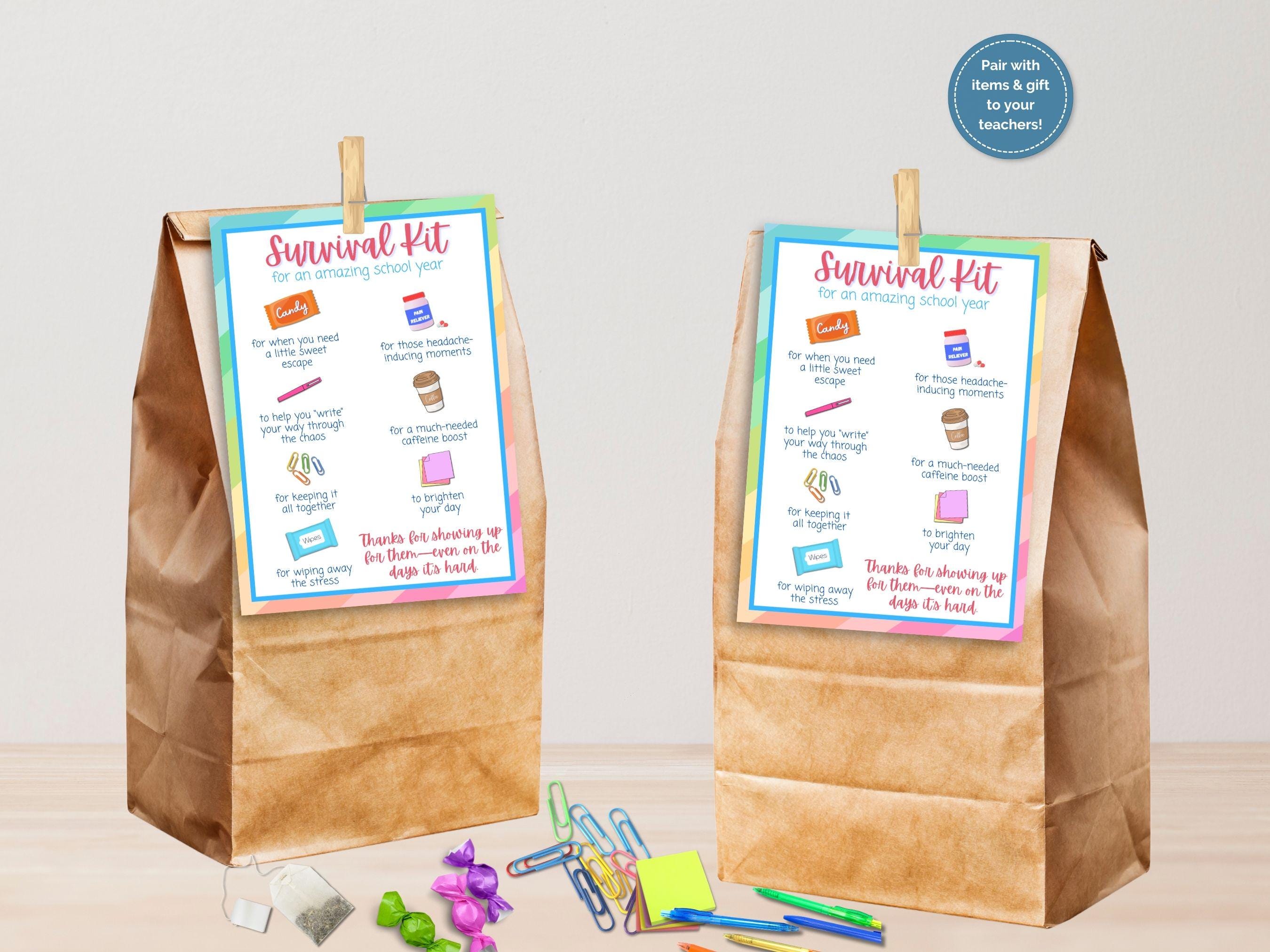 Teacher Survival Kit Printable PDF, Back to School Gift, Teacher ...