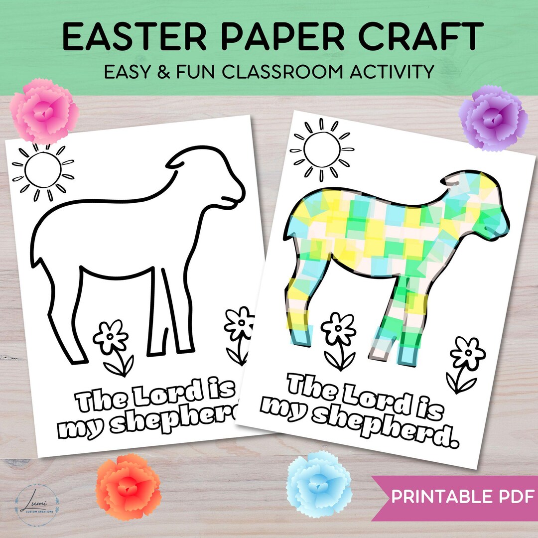 The Lord is My Shepherd Lamb Paper Craft Activity Download, Daycare ...