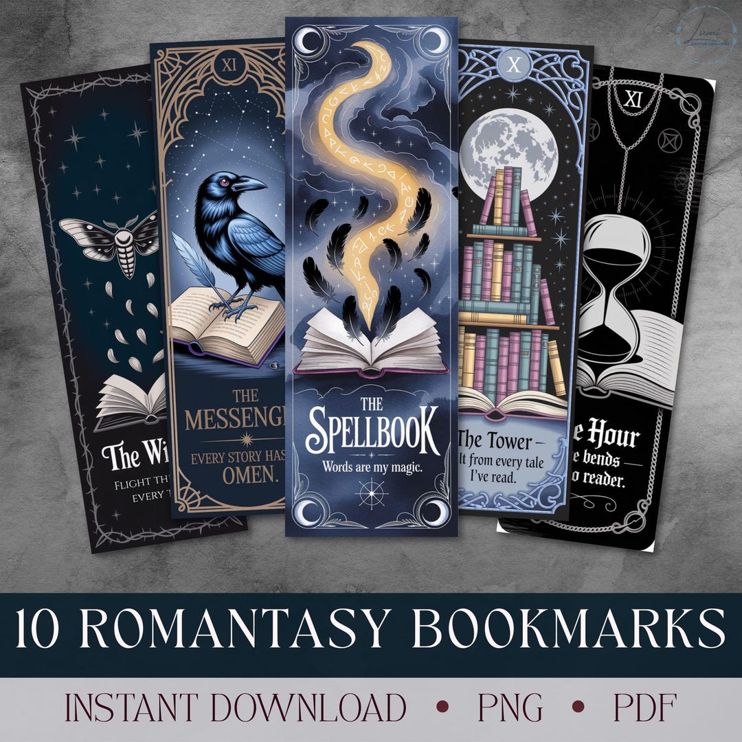 Romantasy Bookmark PNG, Dark Romance Printable Pdf, Fantasy Book Club ...