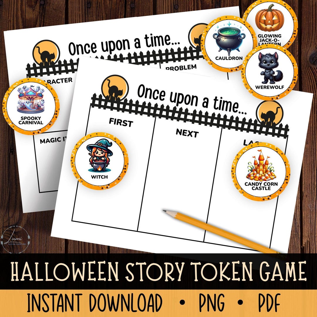 Halloween Writing Game Printable Activity, Printable Spooky Story ...