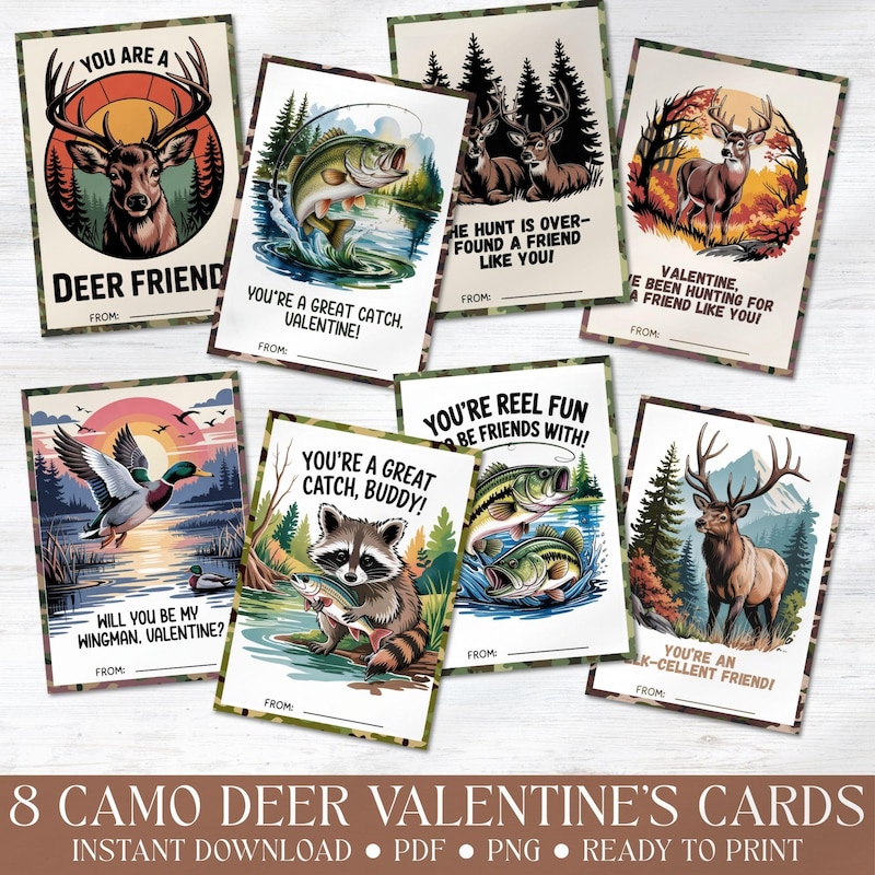 Boy Hunting Valentine Cards - Etsy