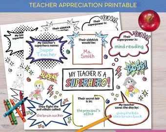 Personal Teacher Appreciation Gift PDF, Printable All About My Teacher ...