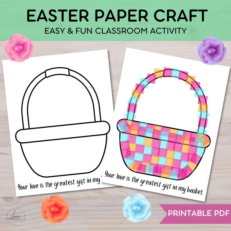 Love is the Greatest Gift Basket Craft Activity Download, Daycare ...