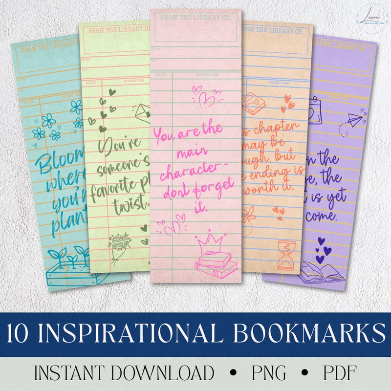 Bookmarks Library Cards - Etsy