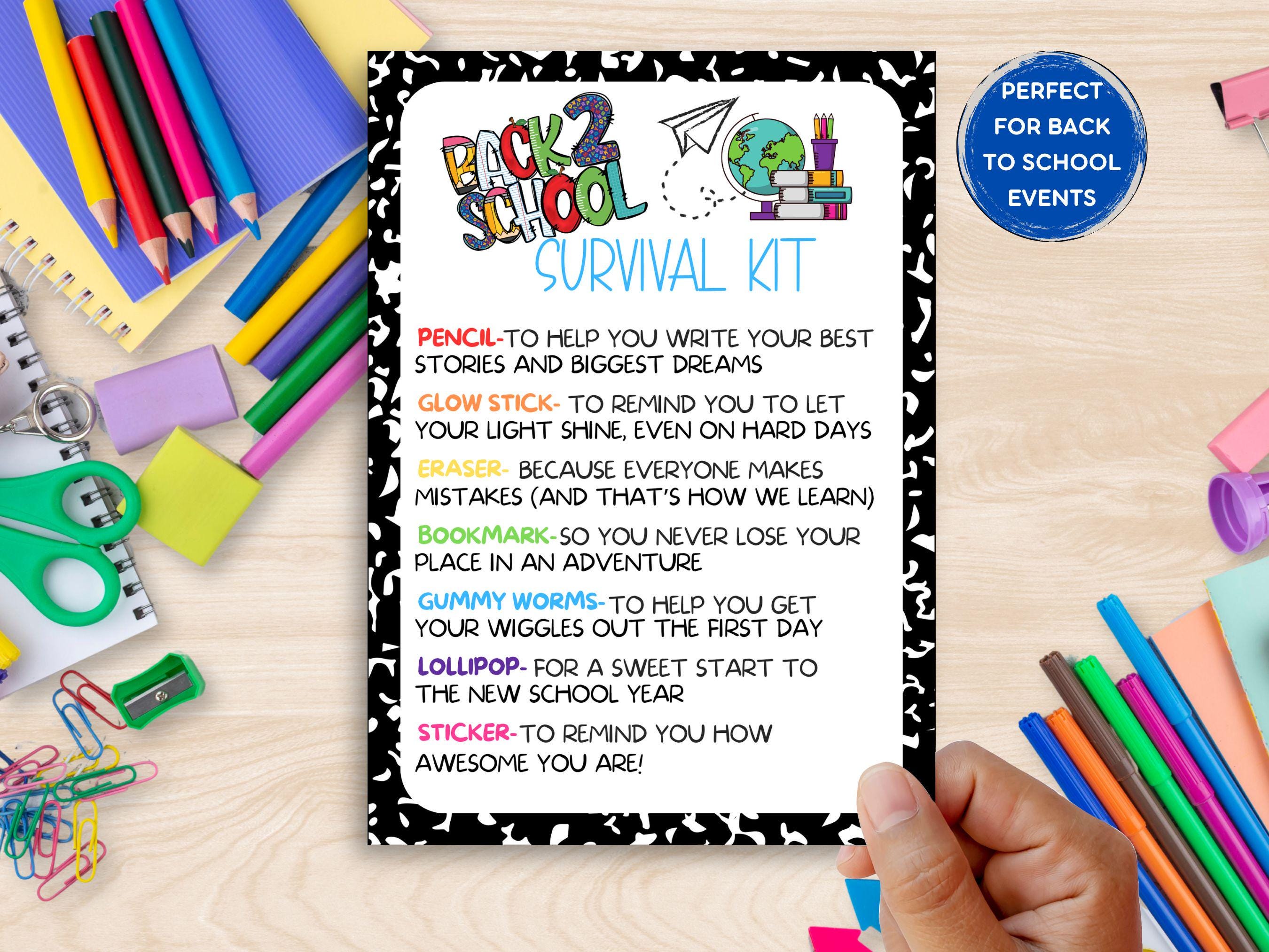 Back to School Survival Kit Printable PDF, End of Summer Gift, Meet the ...