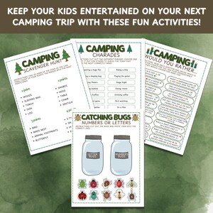 Kids Camping Activities Bundle Instant Download PDF, Vacation Printable ...