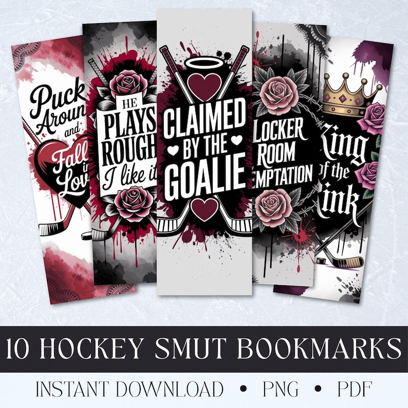 Hockey Romance Bookmark PNG, Spicy Book Lover Printable Pdf, Sports ...