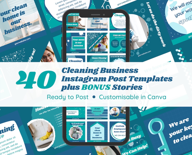 Instagram Template Post for Cleaners, Cleaning Business, Canva Template ...