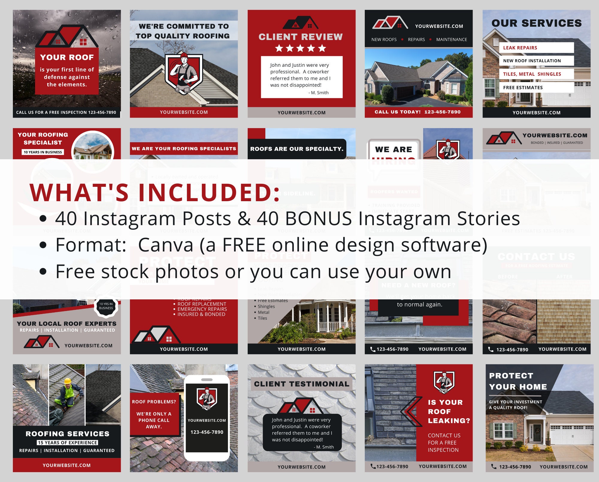 Roofing Business, Roofer Instagram Posts, Instagram Template, Roofing ...