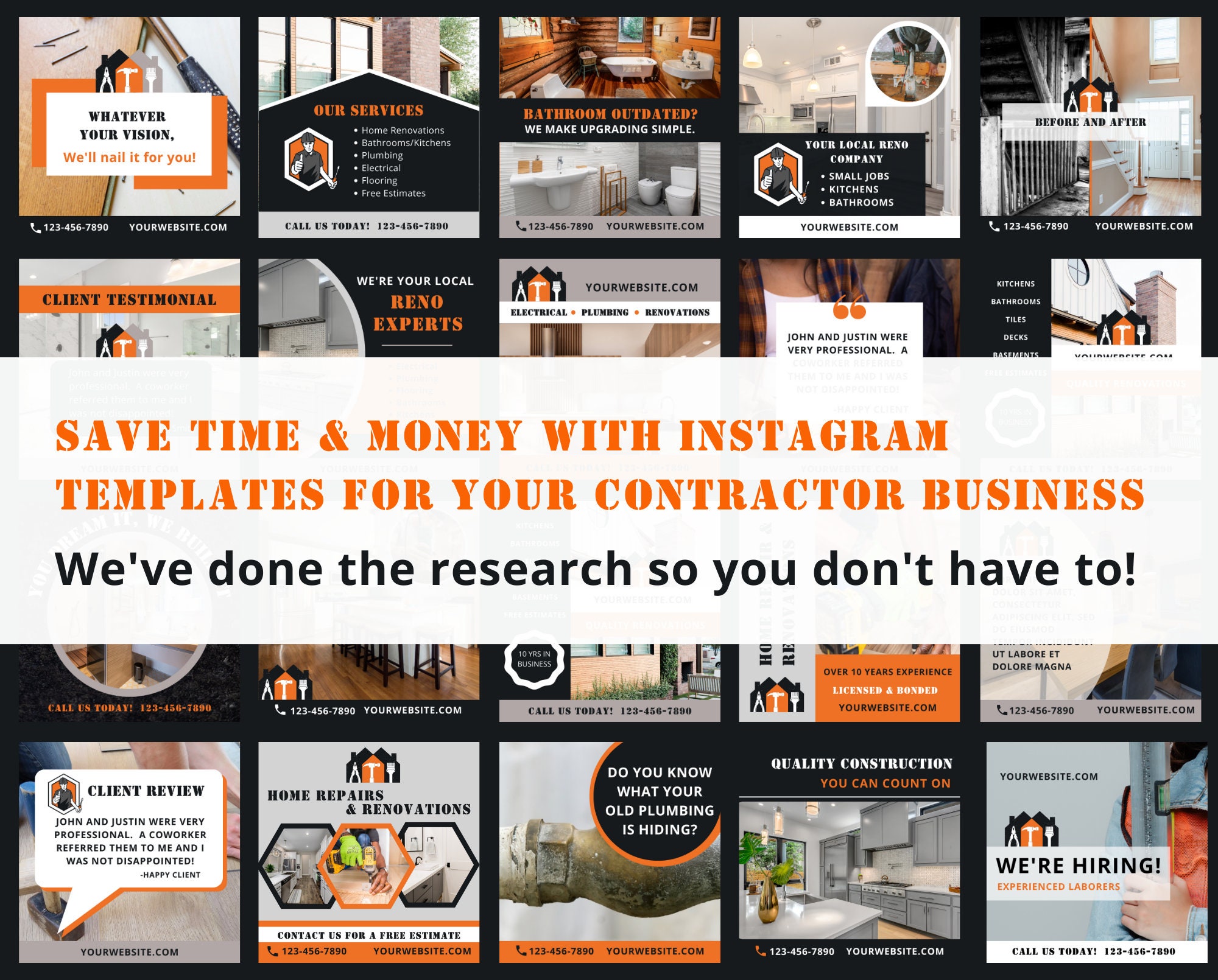 Contractor Business, Handyman Instagram Posts, Instagram Template ...