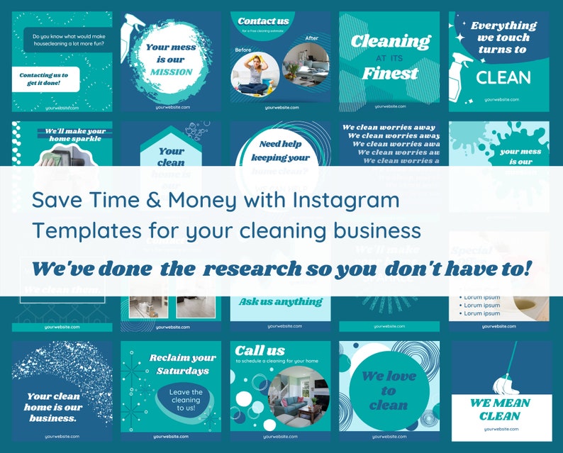 Instagram Template Post for Cleaners Cleaning Business Canva - Etsy