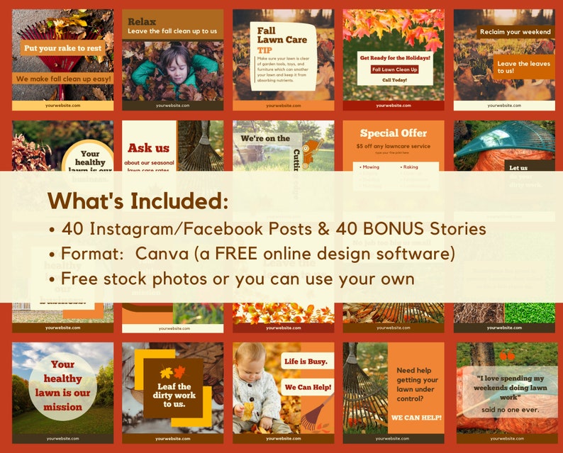 Fall Landscaping Business, Leaf Raking Business, Instagram Posts ...