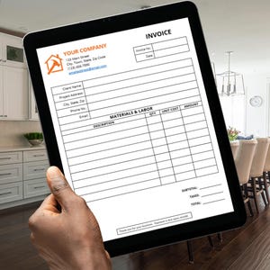 Contractor Invoice Template: Editable Business Form (digital Download ...