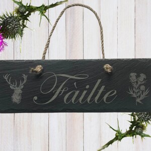 Slate Welcome Sign, Failte, Scottish Slate Sign, Slate House Sign ...