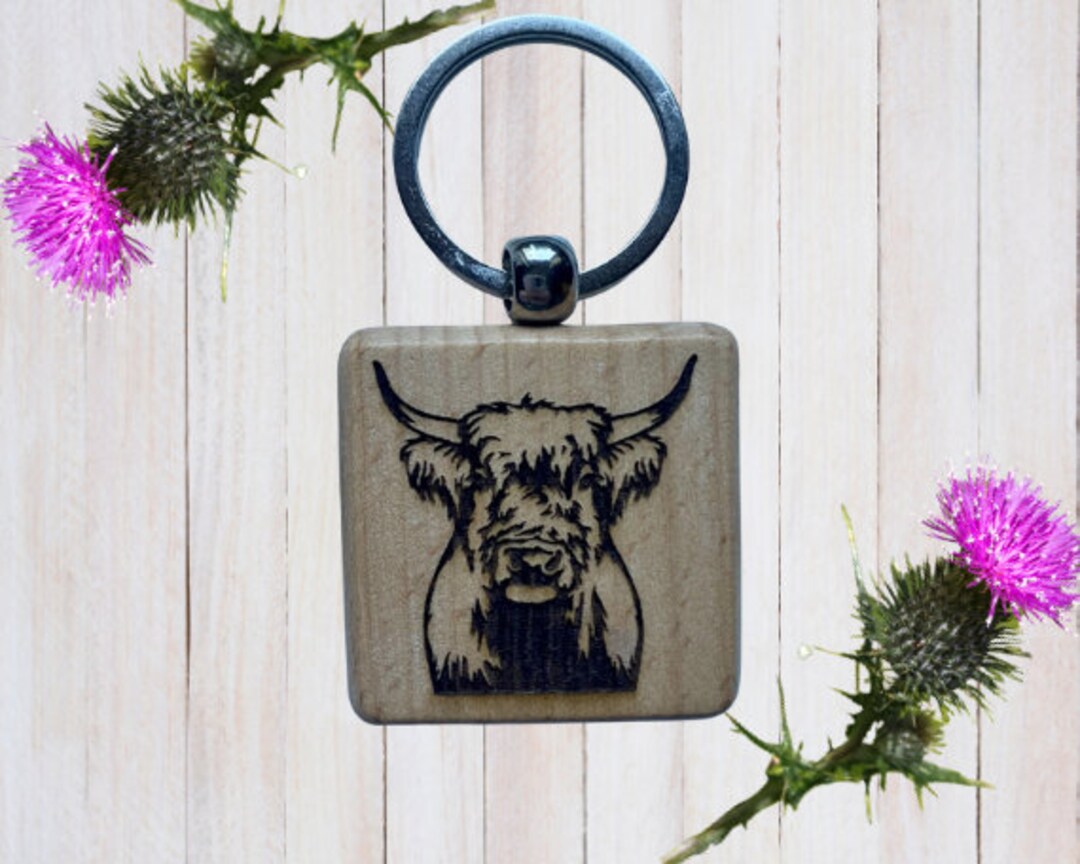 Personalised Keyring, Highland Cow, Highland Cow Keyring, Highland Cow ...