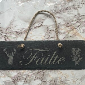 Slate Welcome Sign, Failte, Scottish Slate Sign, Slate House Sign ...
