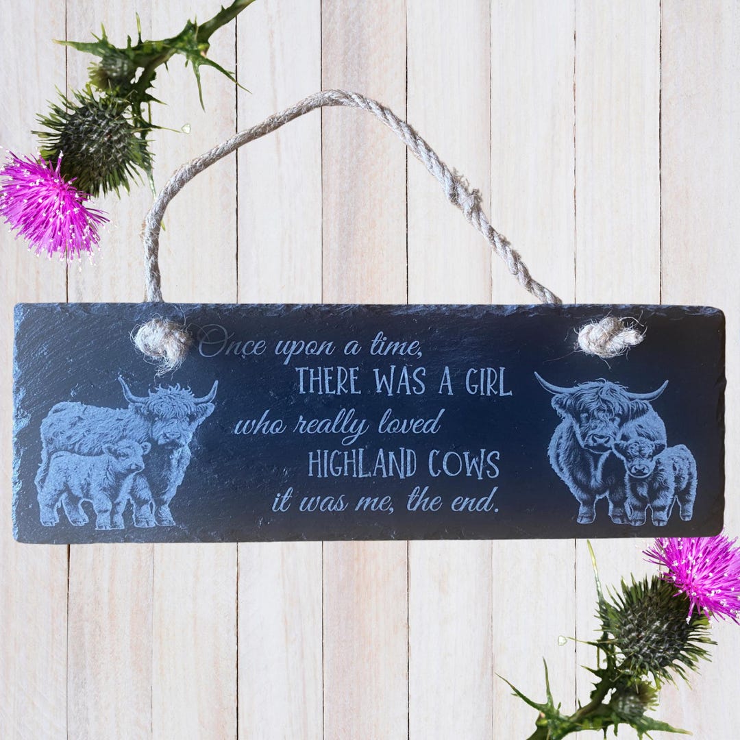 Slate Highland Cow Sign, Highland Cow Gifts, Highland Cow Décor ...