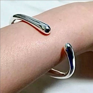 Irregular Asymmetric Sterling Silver Bangle Bracelet - Etsy